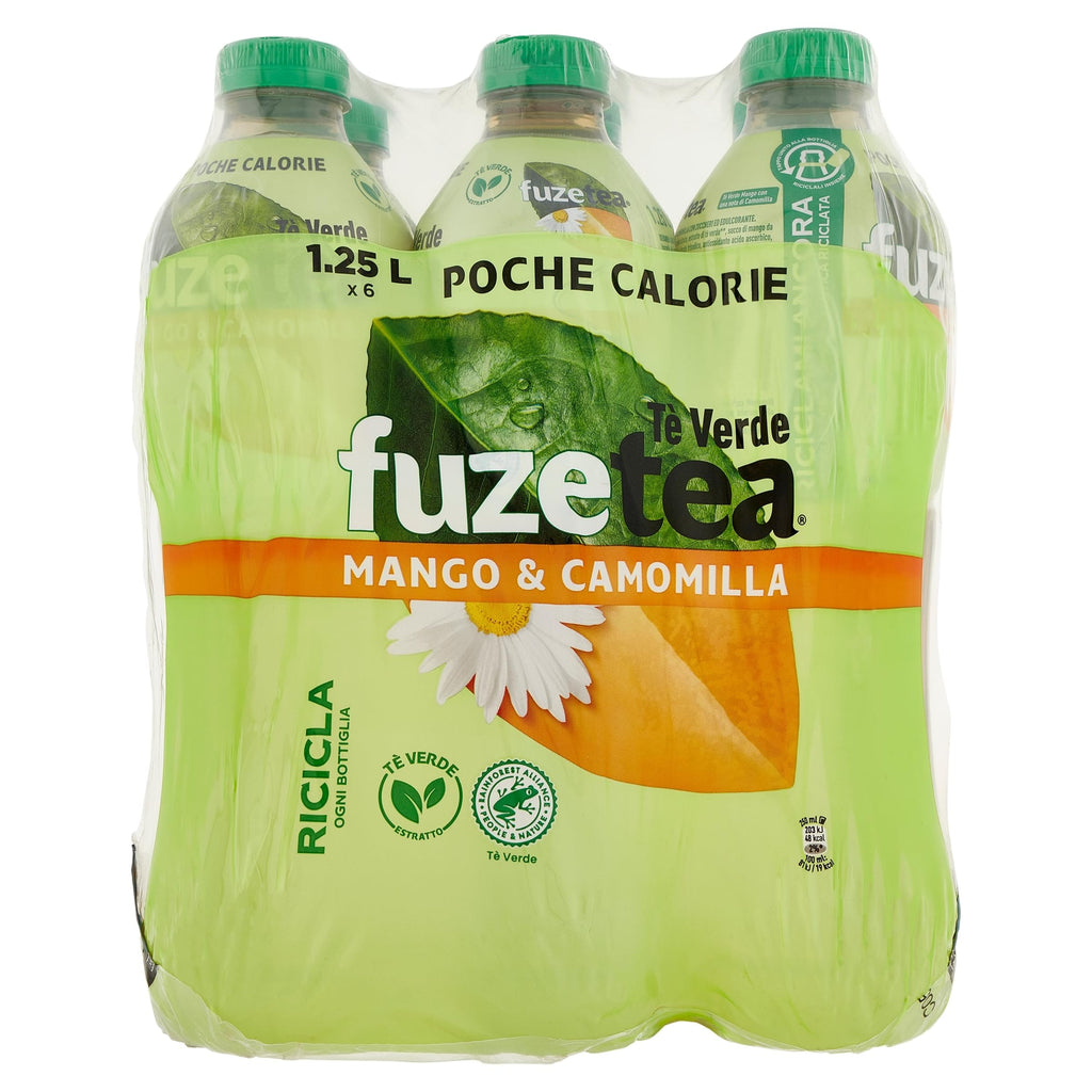 Fuze Tea Mango-Kamille aus grünem Tee 1,25 l pro PET-Flasche, 6 Flasch ...