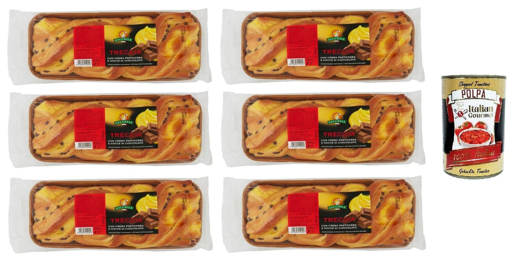 Gecchele treccia con crema pasticcera e gocce di cioccolato Zopf mit V ...