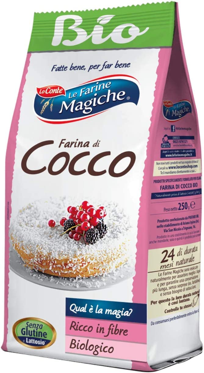 Le Farine Magiche Farina Cocco Grattugiato Geriebenes Kokosmehl Gluten ...