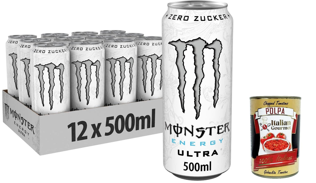 24x Monster Energy Ultra White - koffeinhaltiger Energy Drink mit sanf ...