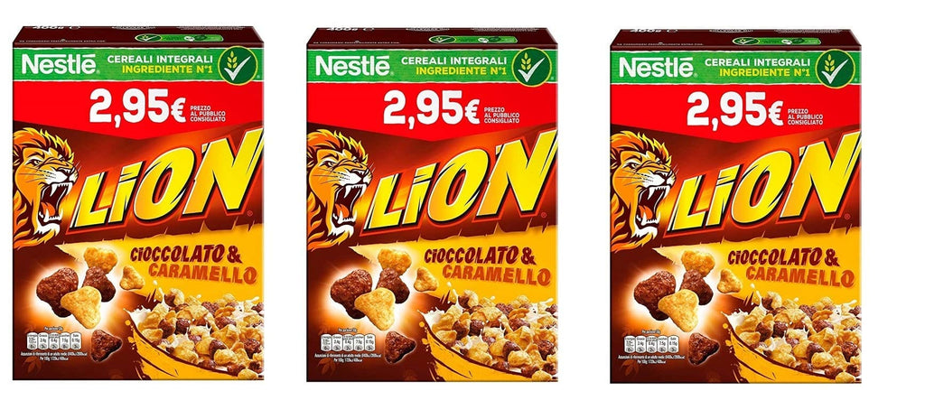 3x Nestlé Lion Cereali Integrali Cioccolato e Caramello Getreide Vollk ...