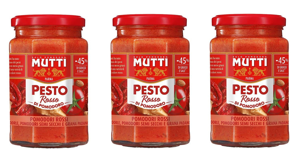 3x Mutti Pesto Rosso Pomodori Rossi Rotes Tomatenpesto Pasta Sauce 100 ...