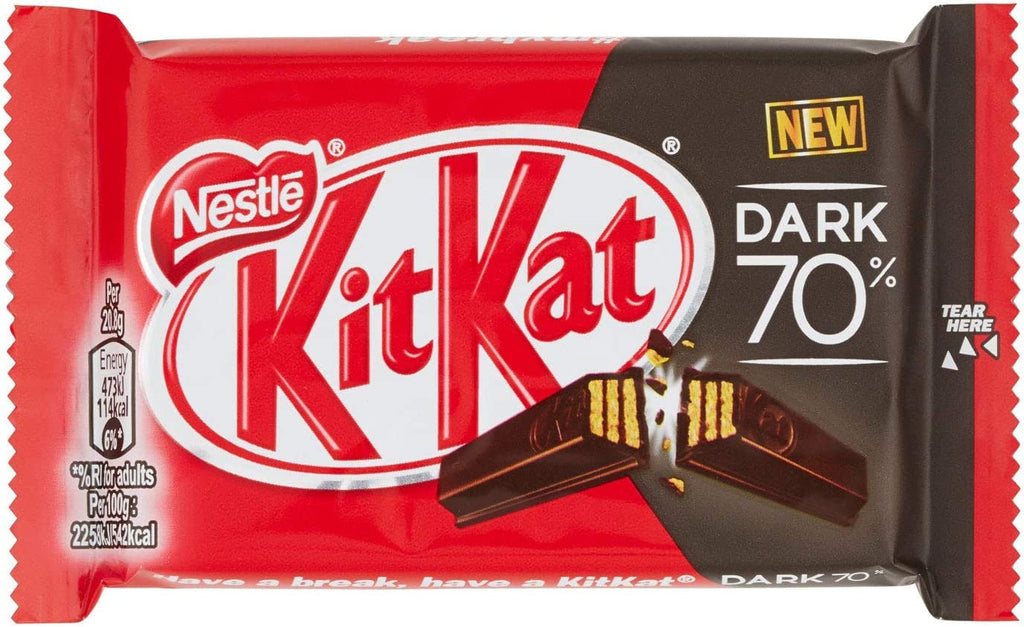 72 KIT KAT 4 FINGER 66% DARK CHOCOLATE BAR 41.5g BARS + Italian Gourme ...