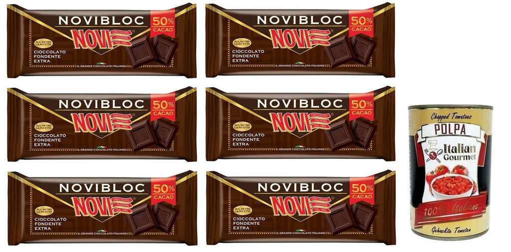 6x Novi Cioccolato Novibloc Fondente 50% Kakao,Tafel Extra Dunkle Scho ...