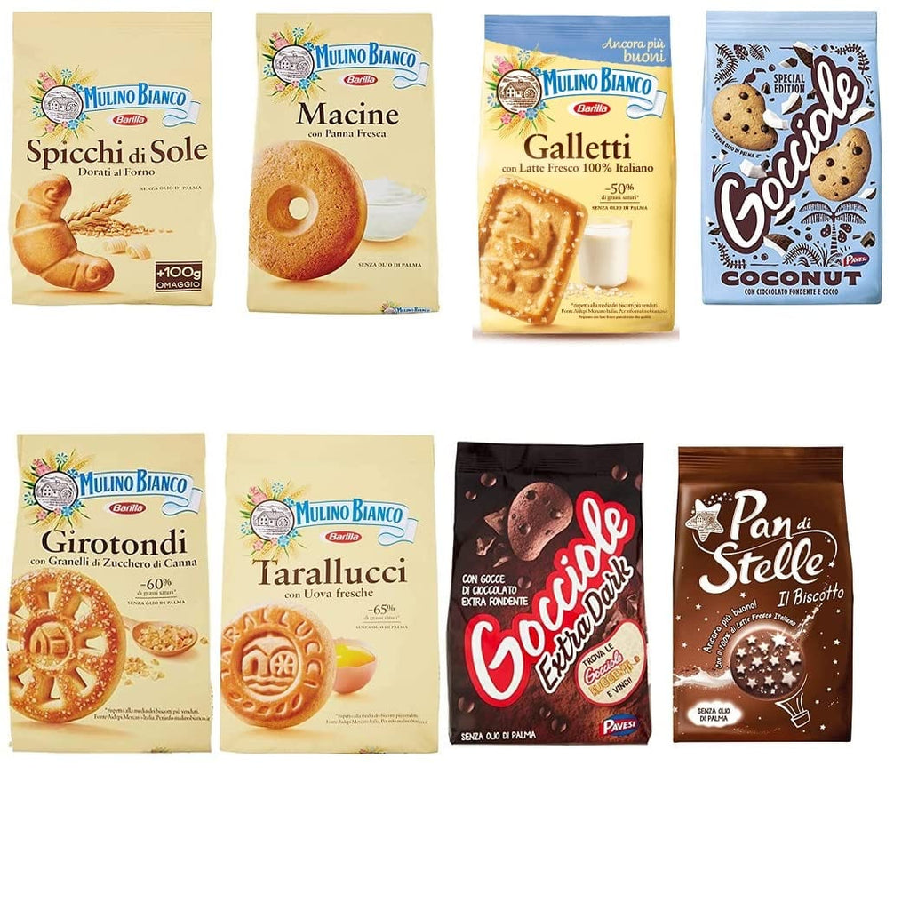Pavesi Barilla Kekse Gocciole Dark Coconut biscuits + Mulino Bianco Pa ...